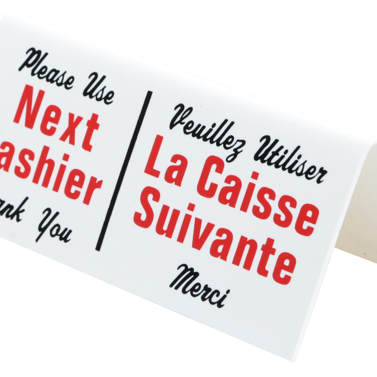 Checkout, Next Cashier Sign, Bilingual – Franesse