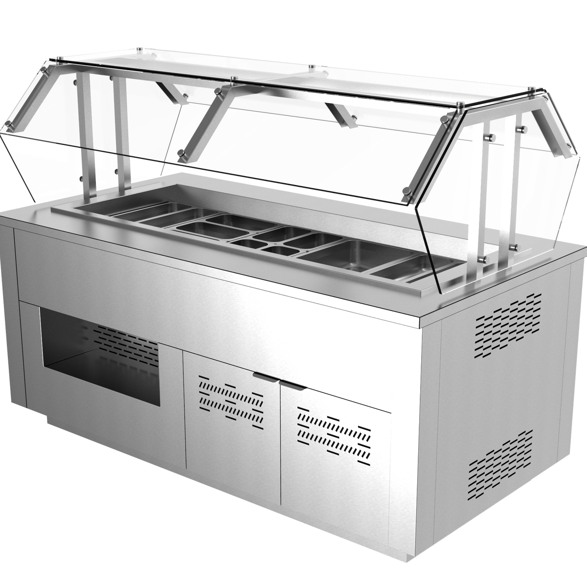 Cold Island Display Case with Drop-In Wells – Franesse