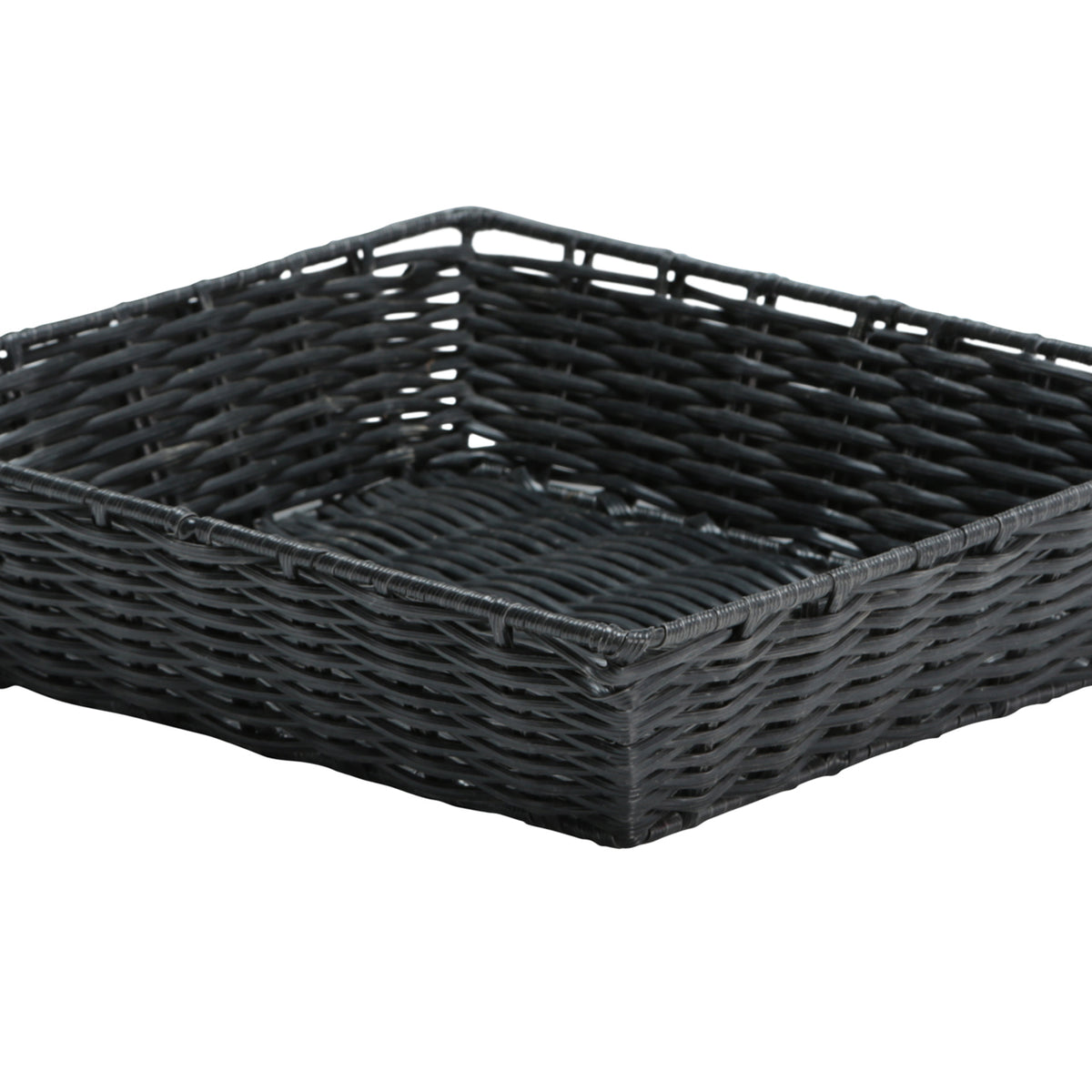Basket, Plastic Woven, 12"x11", Black – Franesse