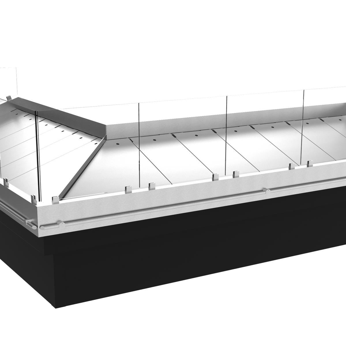 Custom 90° Passive Seafood Case with Powder Coated Skirt – Franesse